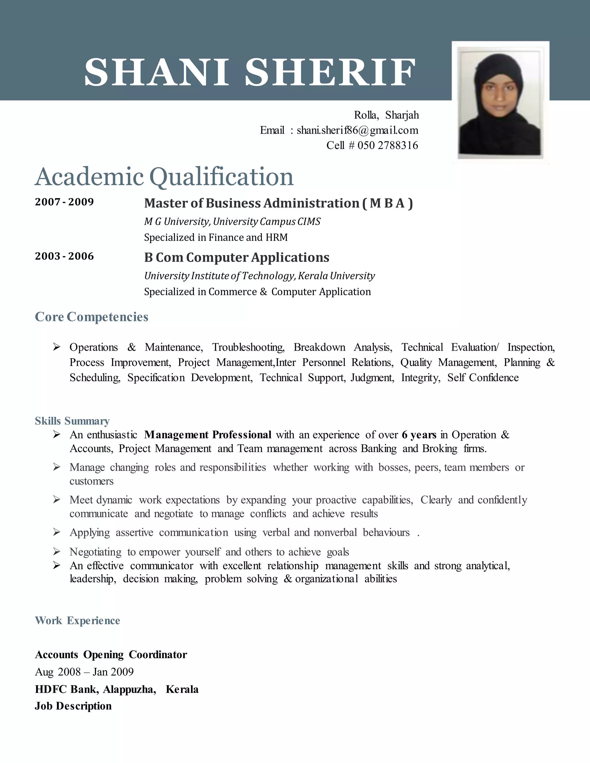 Shani Sherif CV | PDF