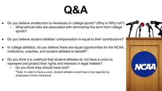 Ethics Midterm Presentation NCAA | PPTX | College Basketball | College ...