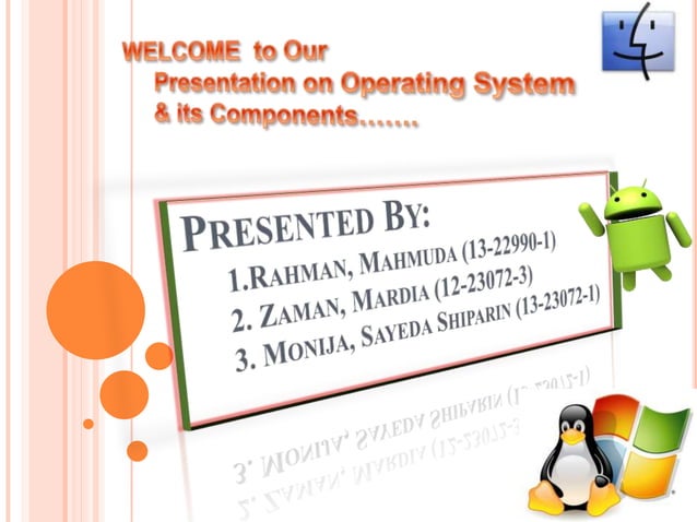 Presentation on Operating System & its Components | PPTX | Operating ...