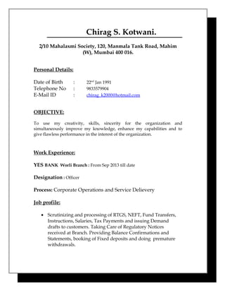 Chirag Resume | DOC