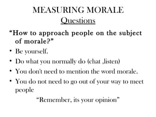 Measuring Morale | PPT