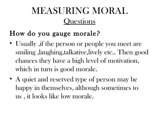 Measuring Morale | PPT