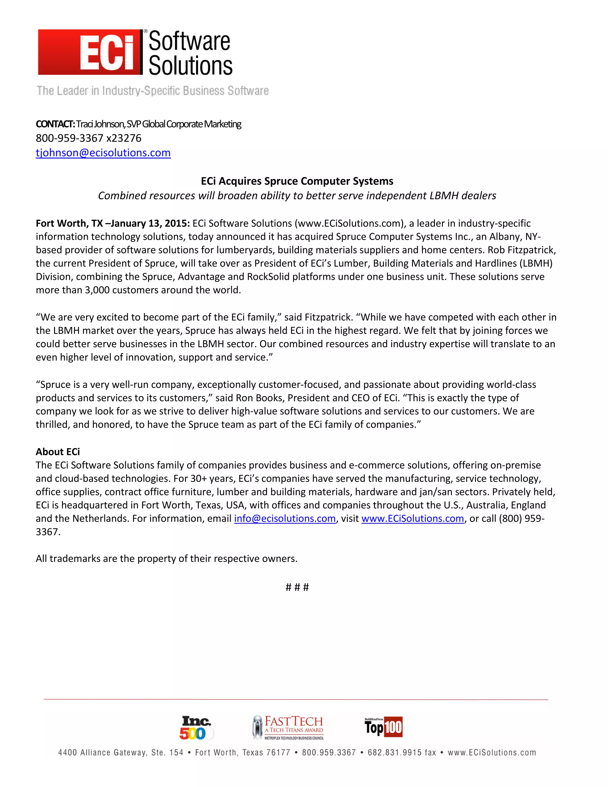 ECi_Spruce_PR_FINAL | PDF