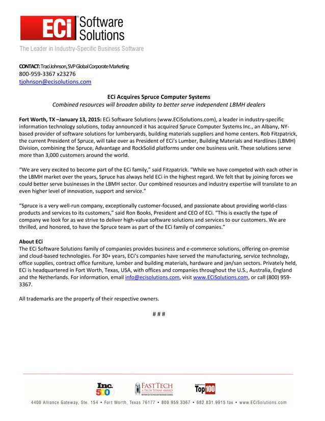 ECi_Spruce_PR_FINAL | PDF