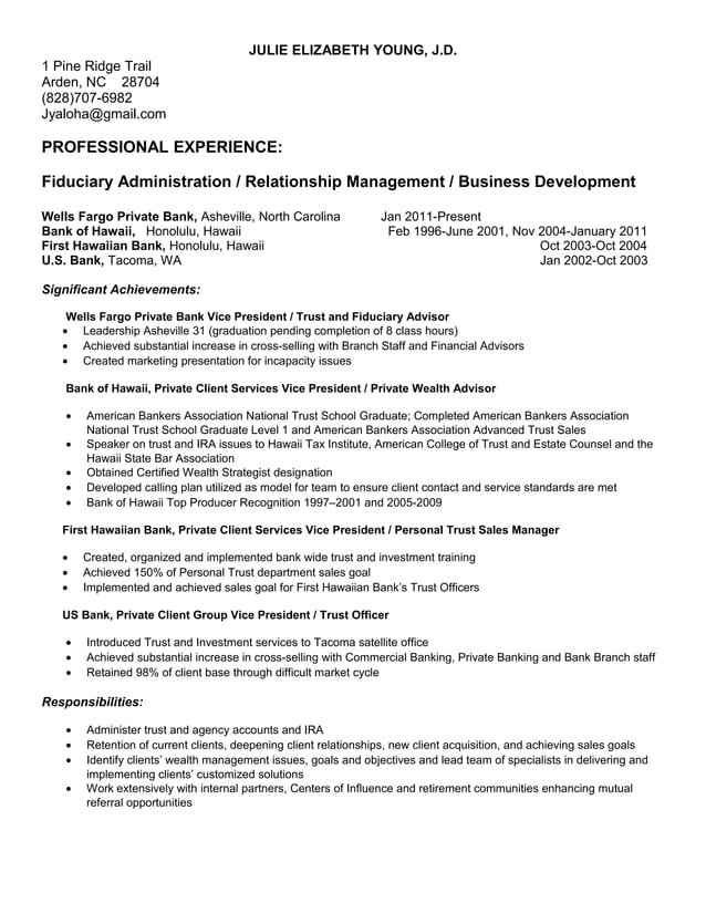 julie elizabeth young resume 2014 | PDF