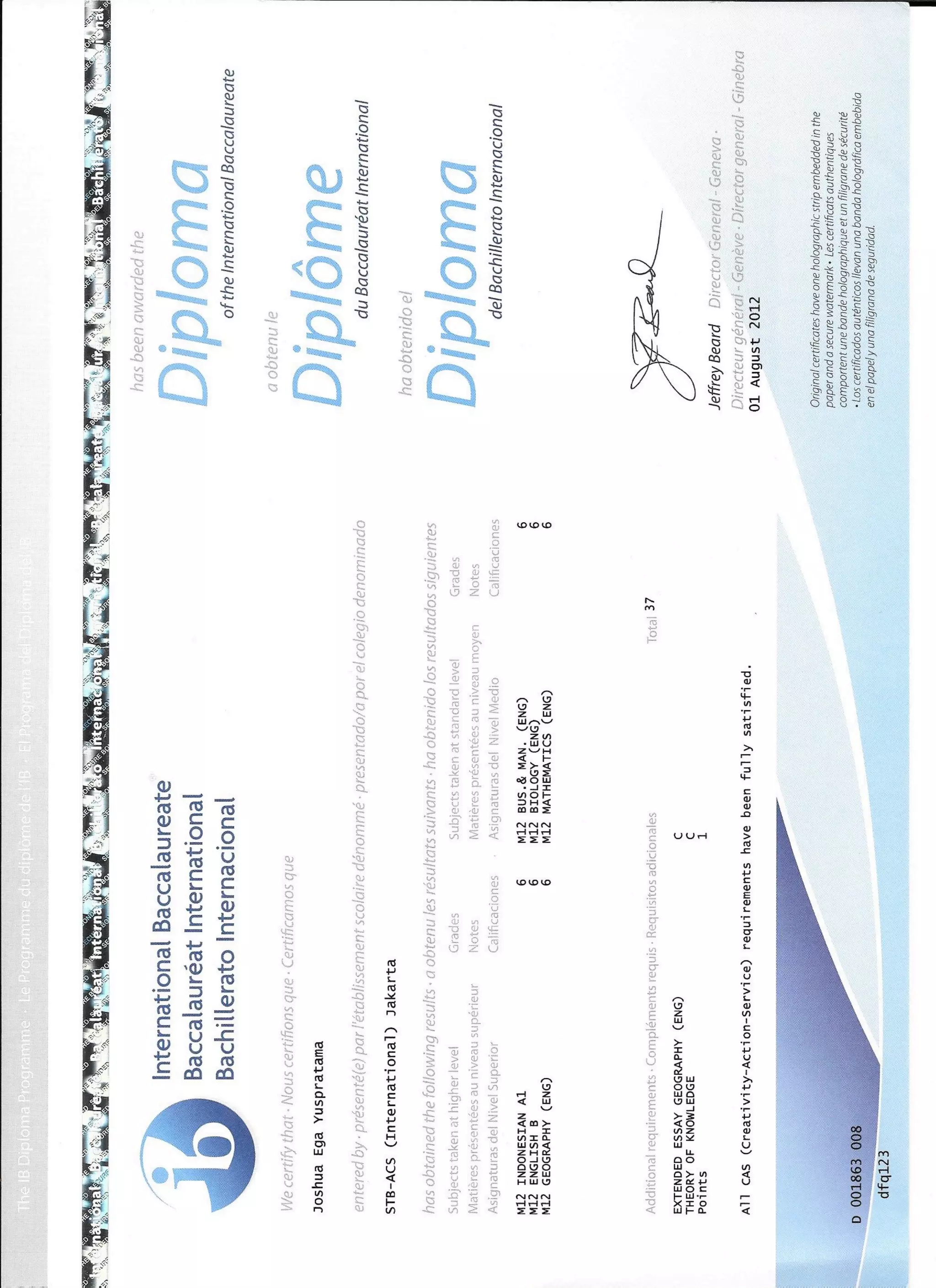 IB Diploma Certificate | PDF | Graduation | Personal Celebrations ...