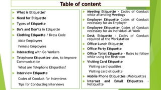Presentation- Corporate Etiquette NKT | PPT
