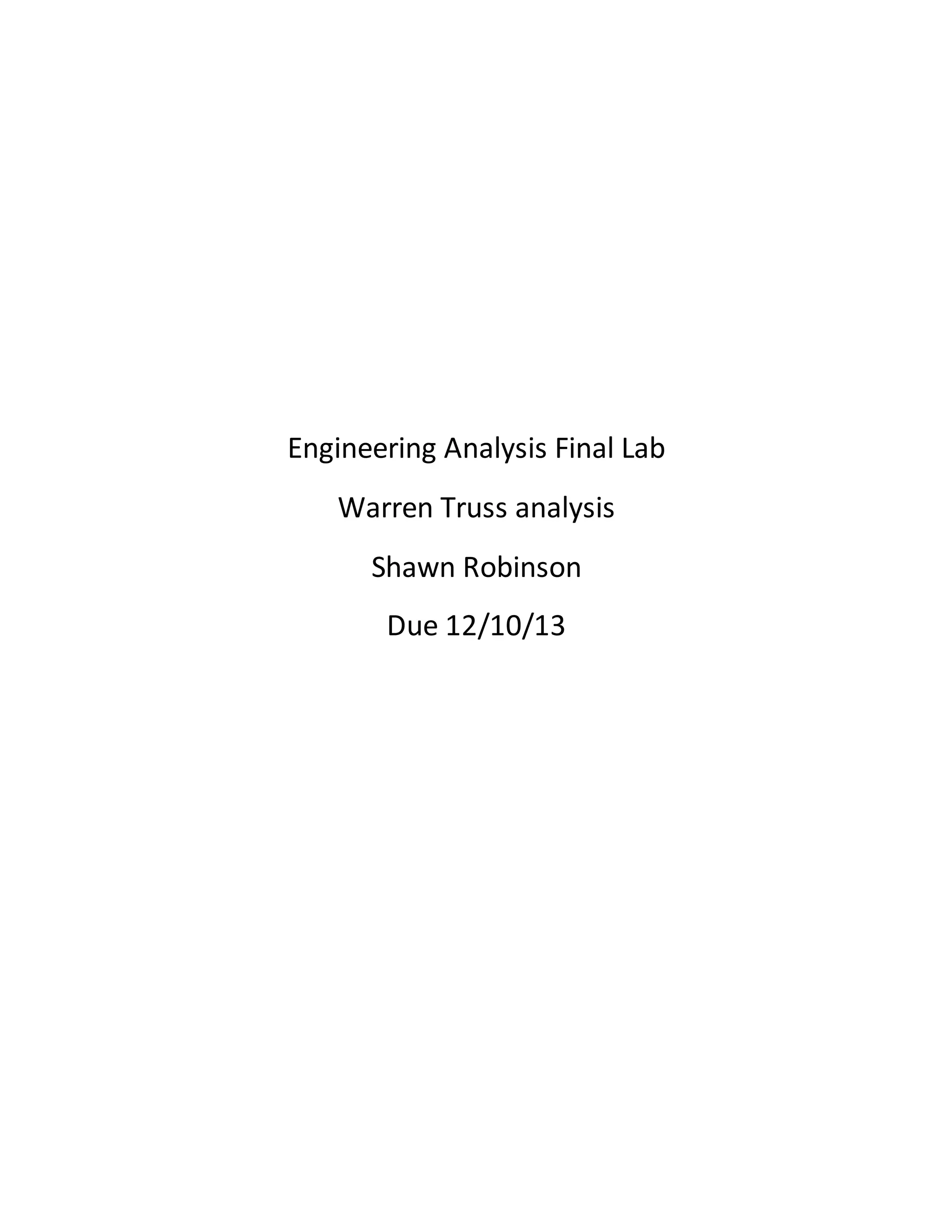 Engineering Analysis Final Lab | DOCX