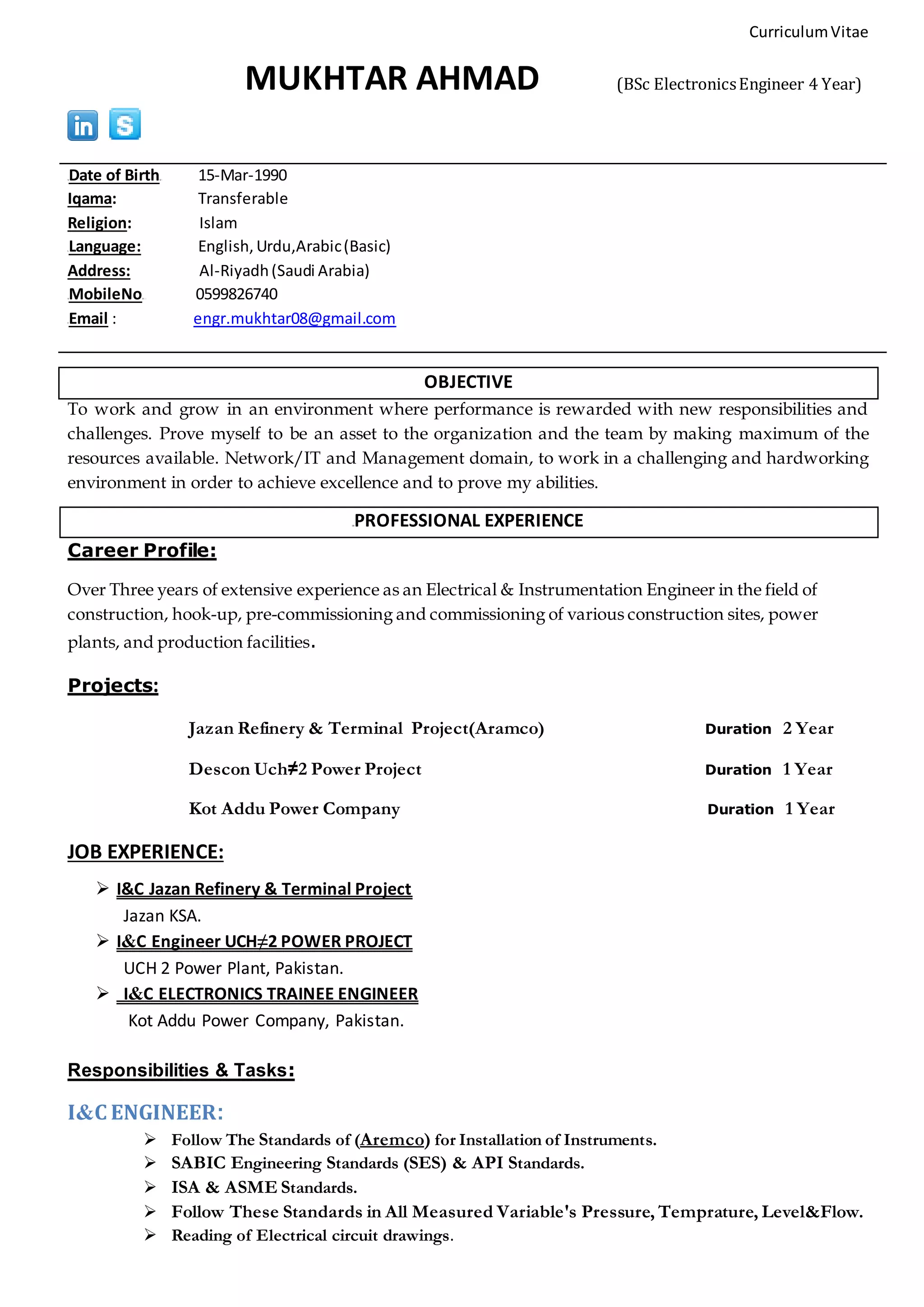 Electrical & Instrument Engineer | PDF