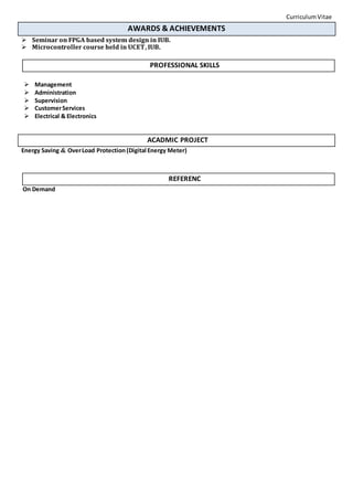 Electrical & Instrument Engineer | DOCX