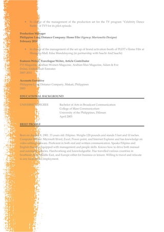 Updated CV of Oliver Ramos | DOC