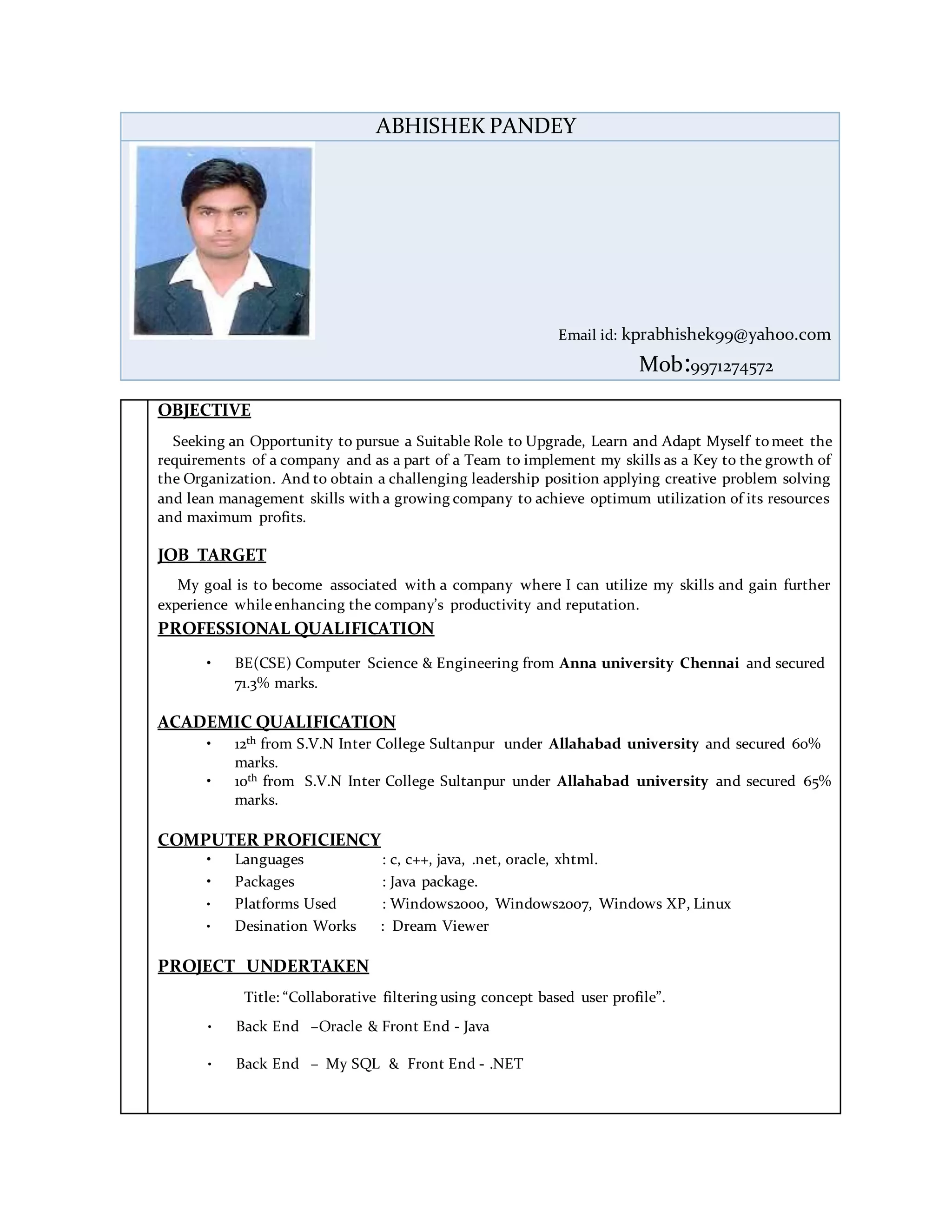 Abhishek's resume | PDF