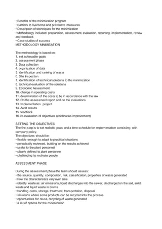 WASTE MINIMIZATION | PDF