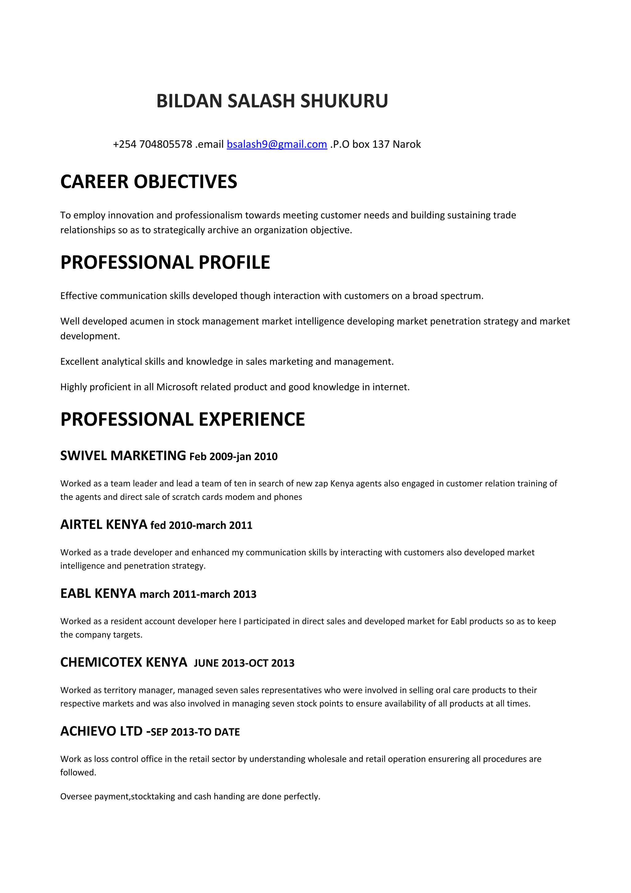 bildan salah cv | PDF