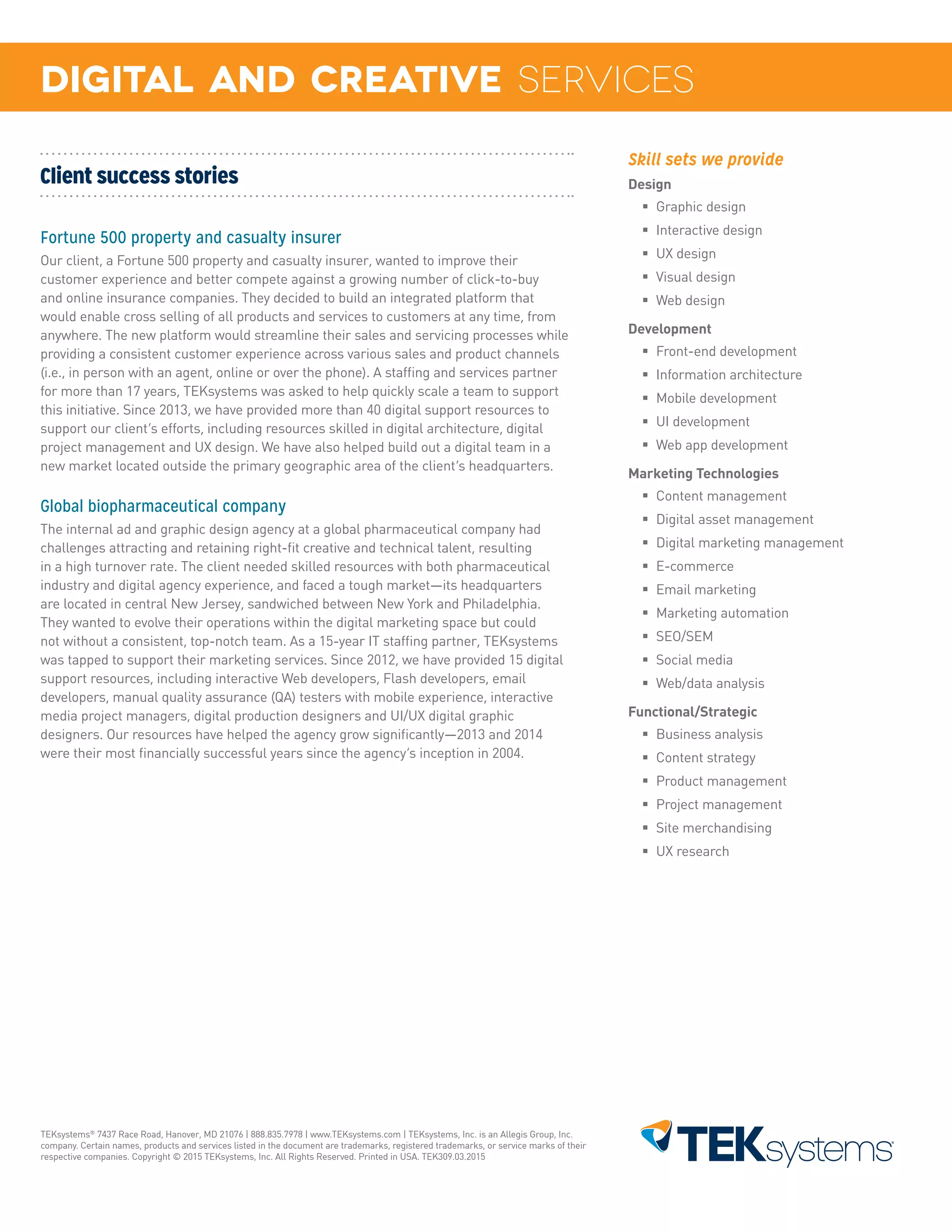 Digital and Creative Services Brochure | PDF