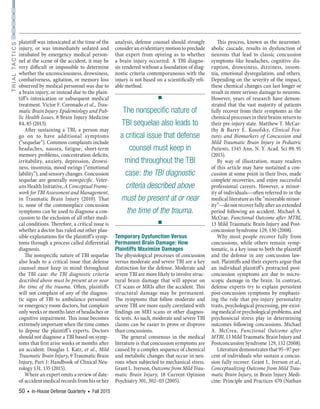 IH - Traumatic Brain Injury - A Primer for In-House Counsel and Claims Professionals | PDF