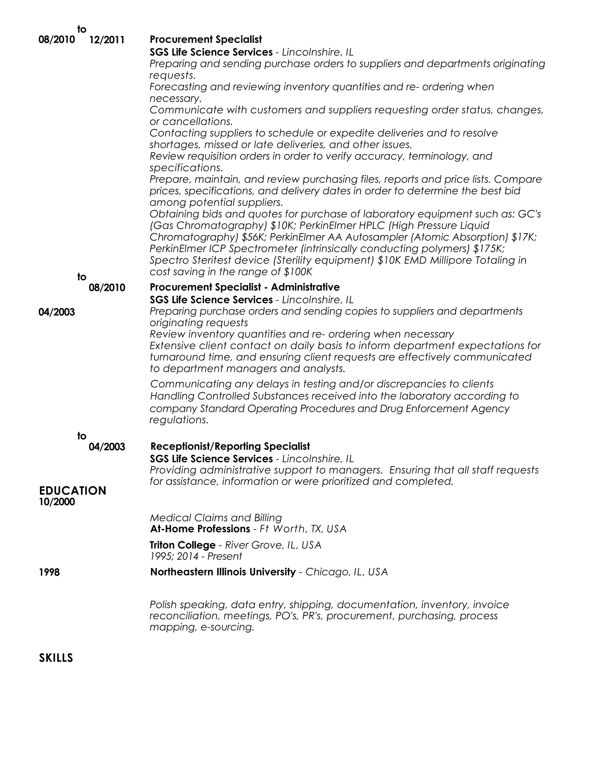 Angela Duszynski Resume 2 | DOC | Logistics | Business