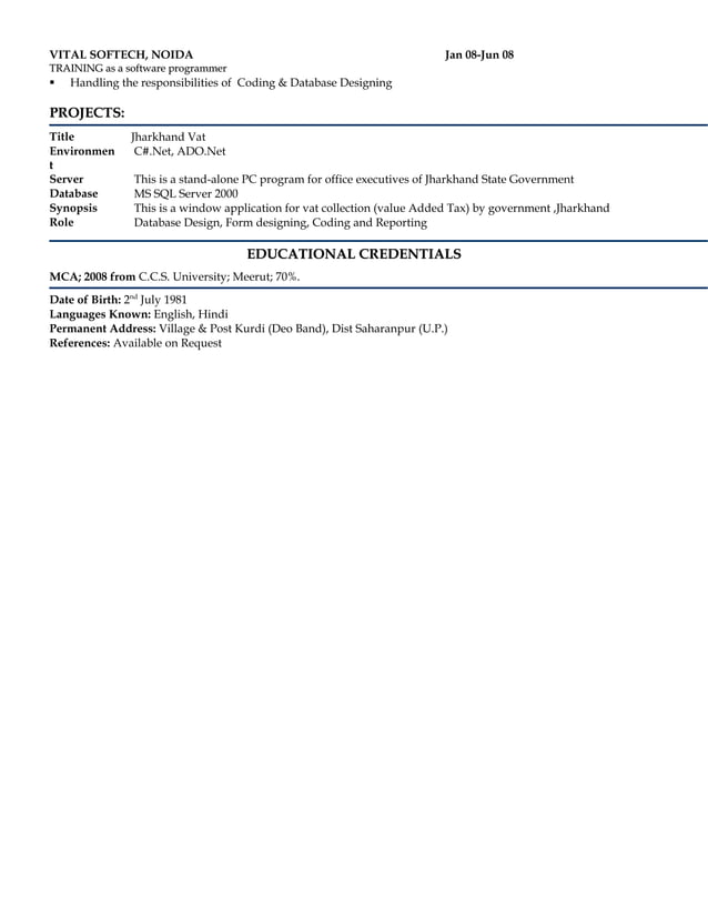 Vikash Cv Pdf
