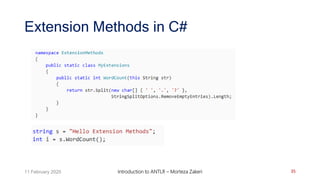 Antlr part3 getting_started_in_c_sharp | PPT