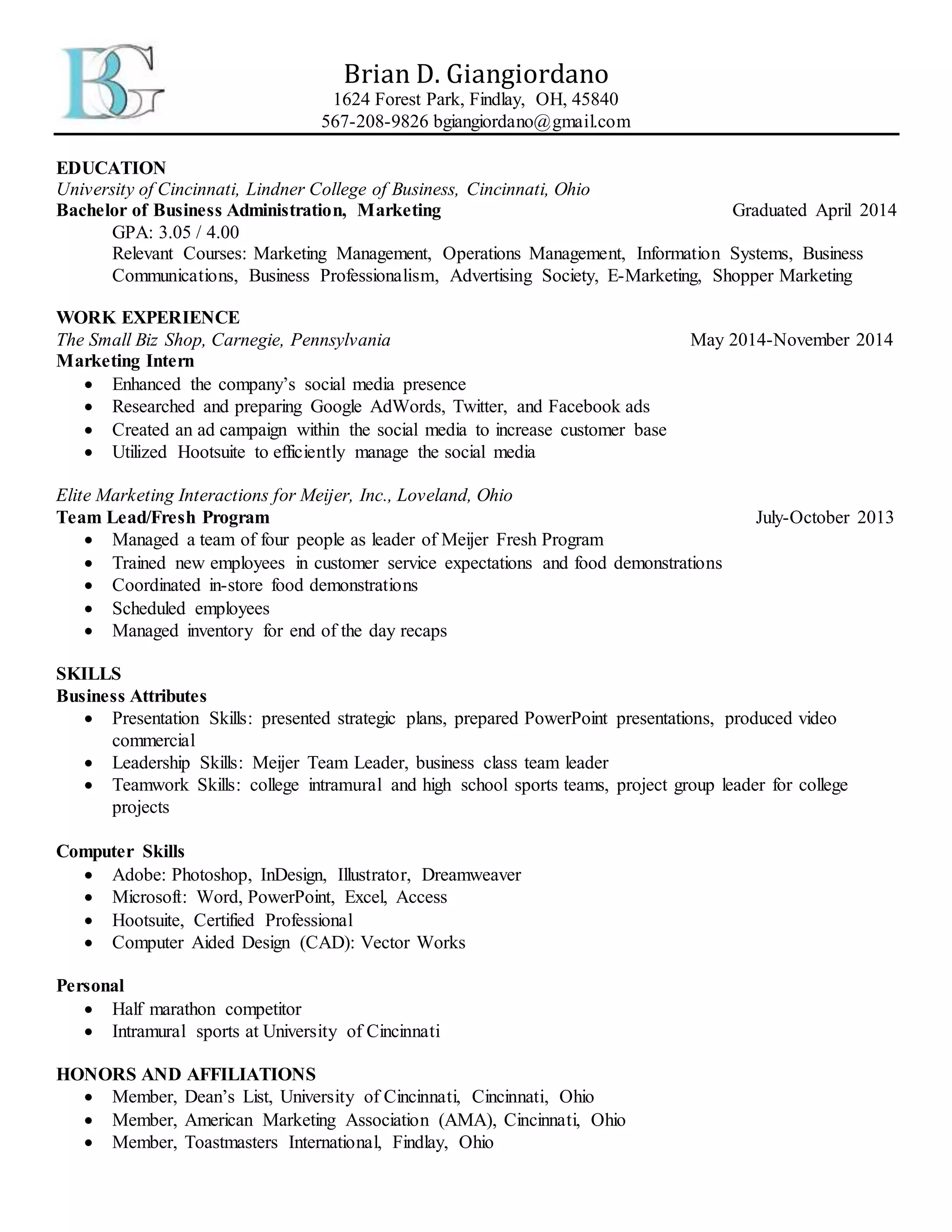 Brian Giangiordano- Resume Marketing | DOCX