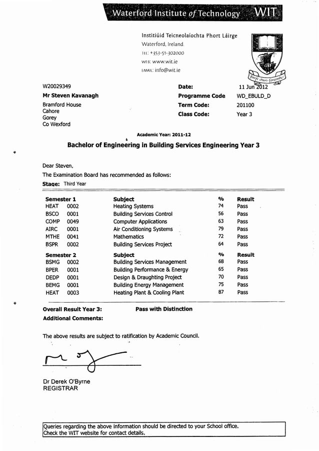 RD Academic Transcripts