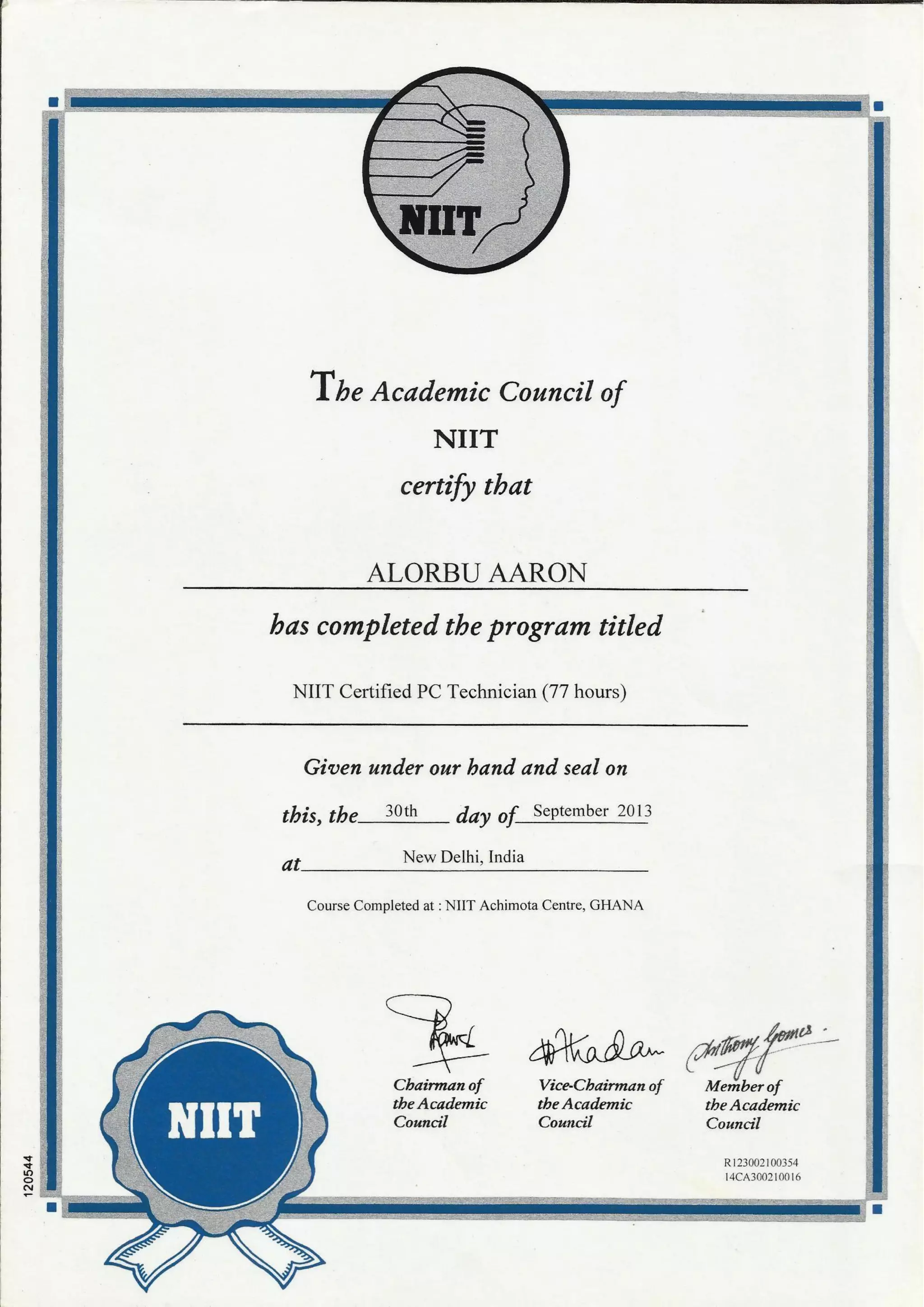 NIIT Certificate | PDF
