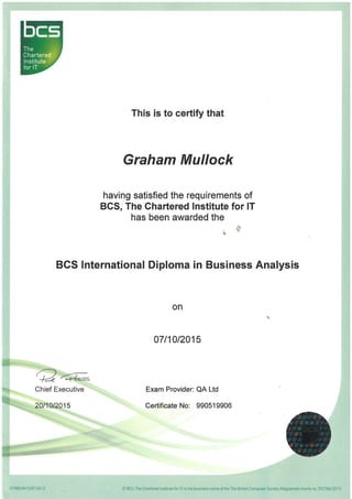 BCS Certificate | PDF