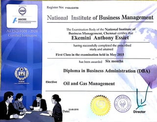 NIMB Certificate | PDF