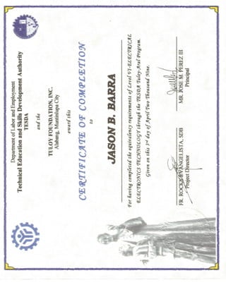 Don Bosco Certificate(Diploma) | PDF