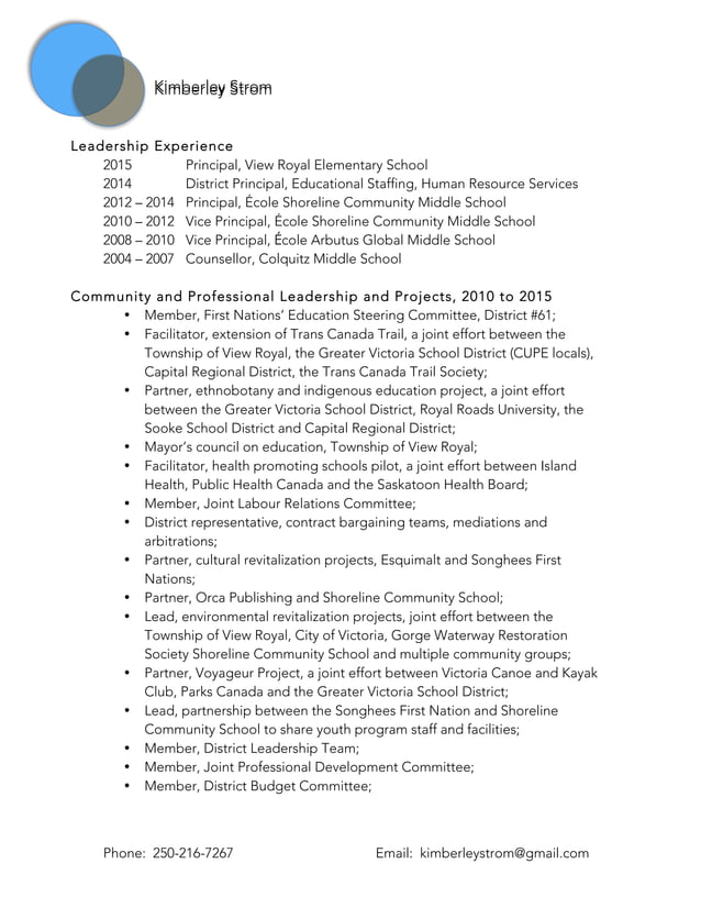 Kim Strom, CV, Public | PDF