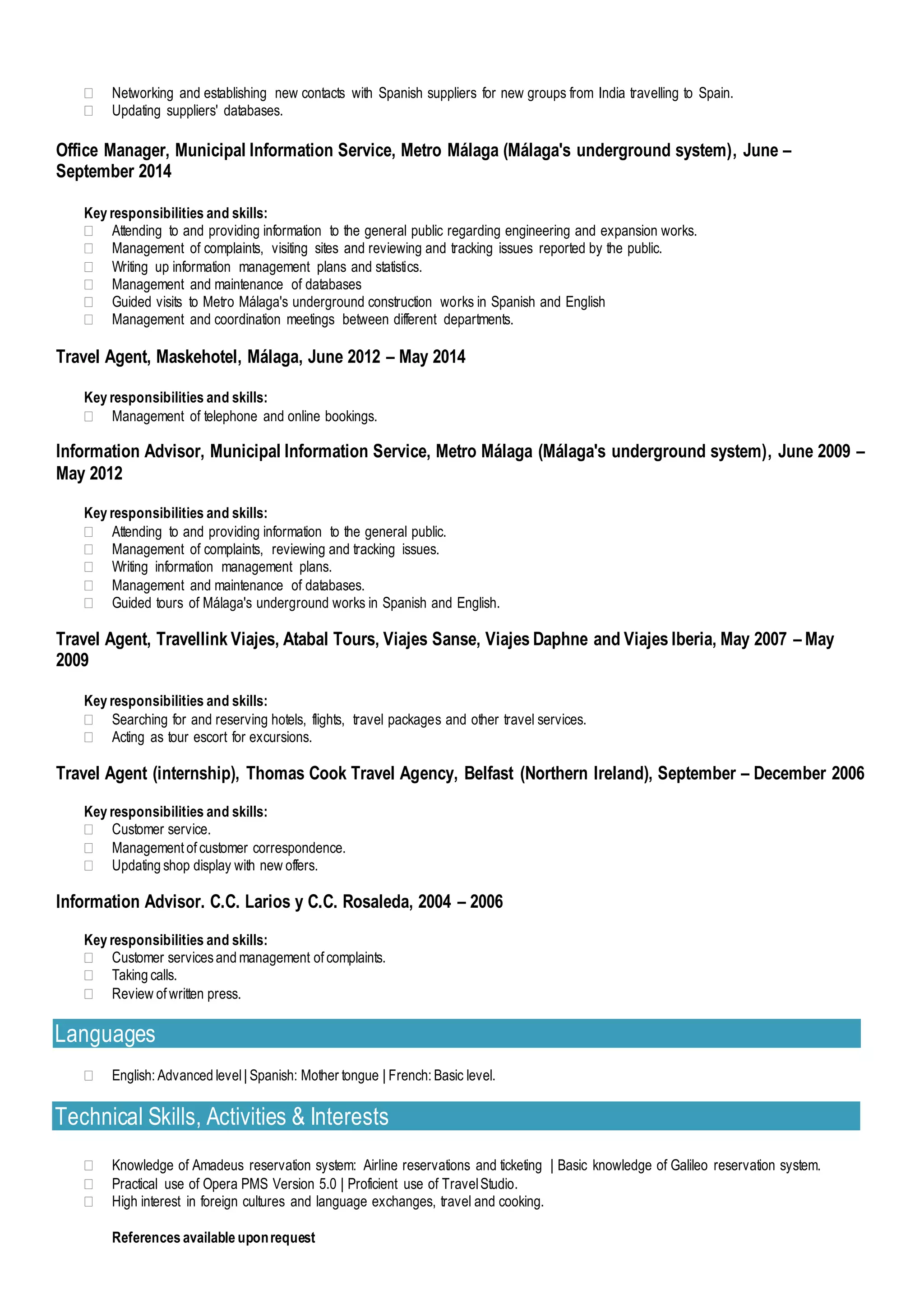 Carmen Fernández Curriculum Vitae June 2016 | DOCX