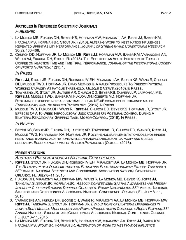 Joshua Riffe- Curriculum Vitae 12-09-2016 | DOCX