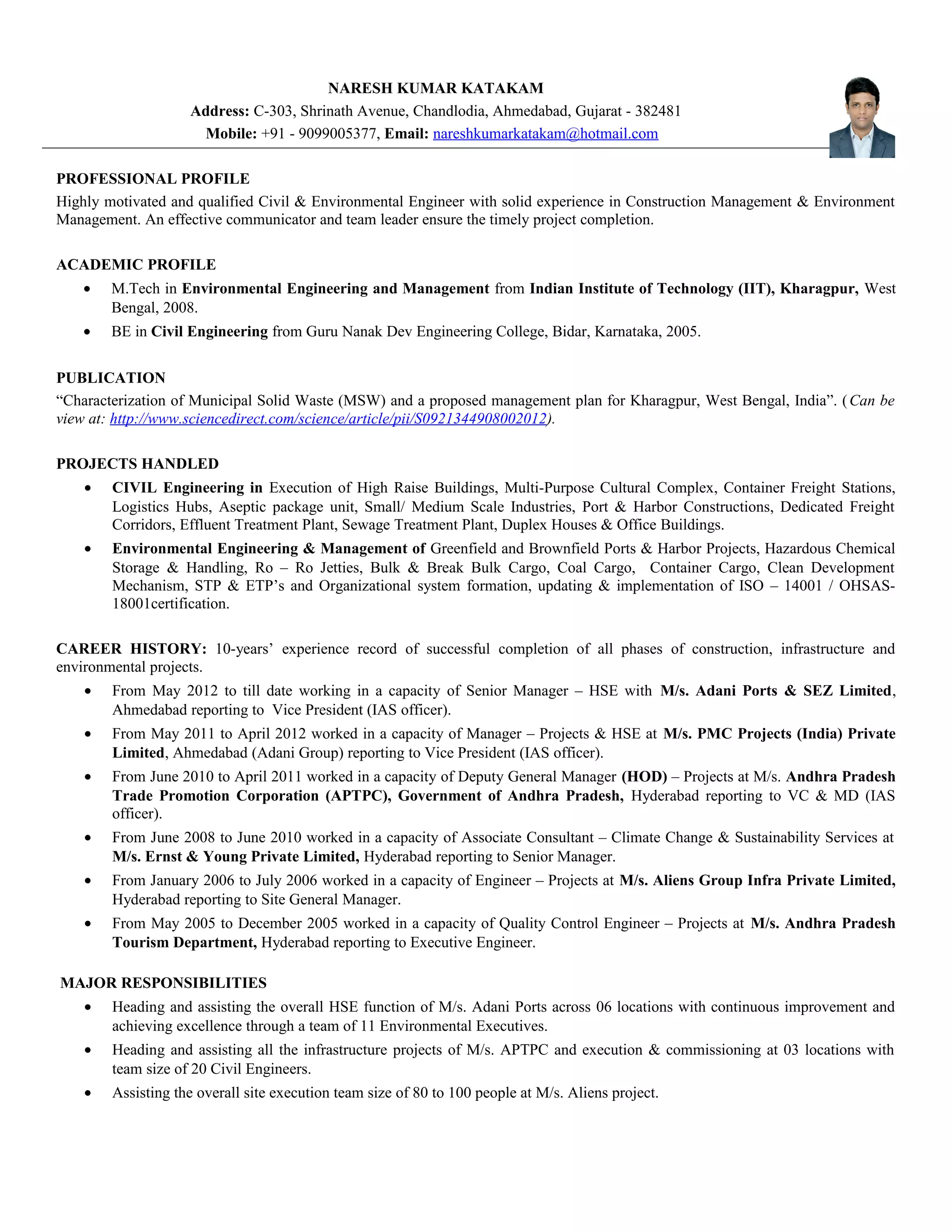 Naresh Kumar - CV - R 1 | DOC