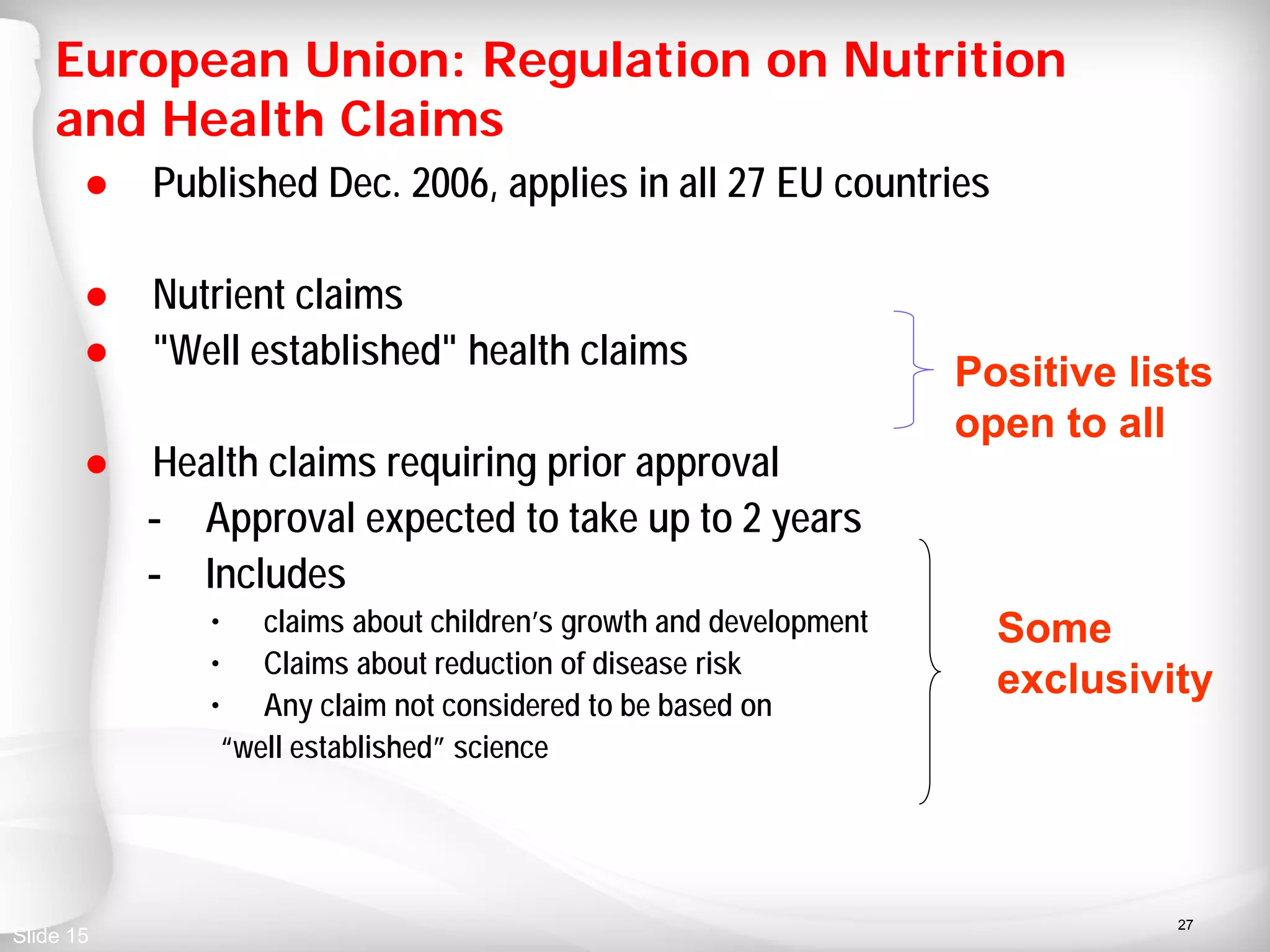 Nutrition and Health Claim - FINAL_Jul2012 | PDF