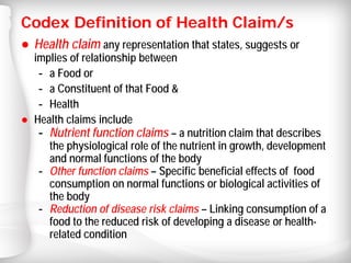 Nutrition and Health Claim - FINAL_Jul2012 | PDF