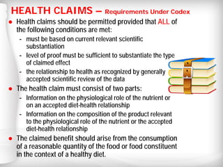 Nutrition and Health Claim - FINAL_Jul2012 | PDF