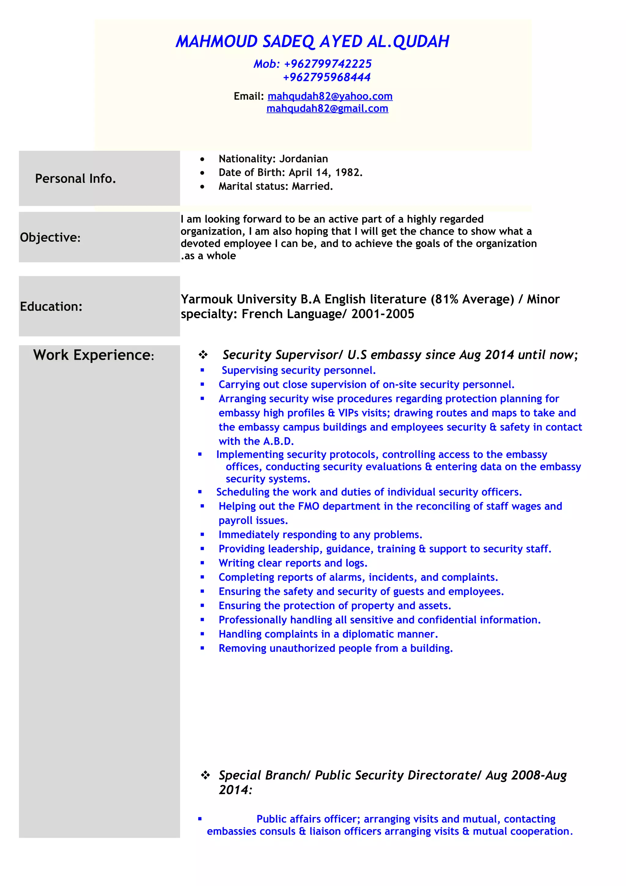 Mahmoud Qudah CV | PDF