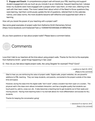 Using a Project Wall to Support Gold Standard Project Based Teaching ...