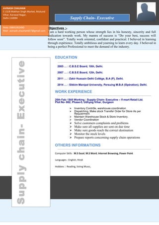 Avinash Chauhan (SCM-Executive) | PDF