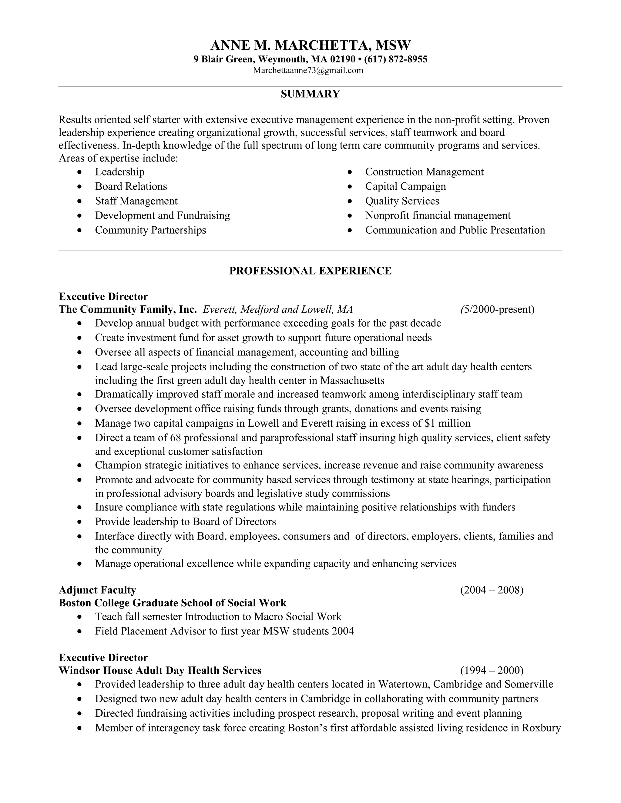 AnneMarchetta resume | DOC