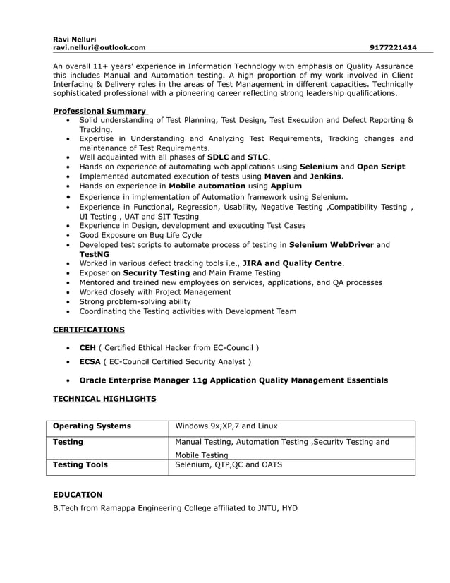 Ravi_Nelluri_QA | DOC | Computer Software and Applications | Computing