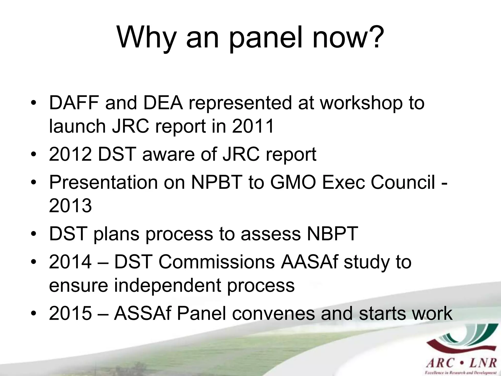 ASSAf Panel: Regulatory implications of new genetic engineering ...
