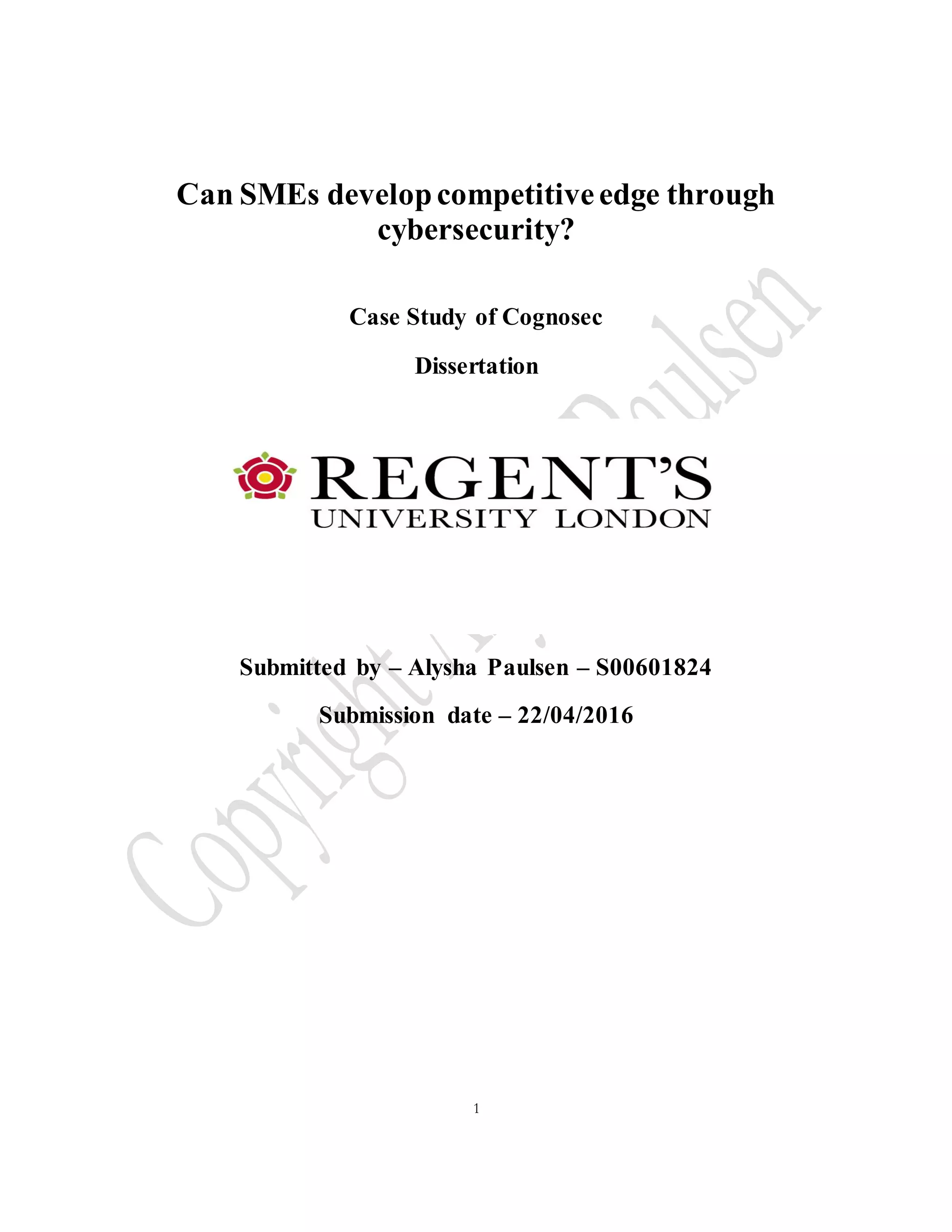 Dissertation - Cyber Security | PDF