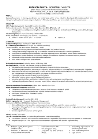 Zurita, Elizabeth CV | PDF