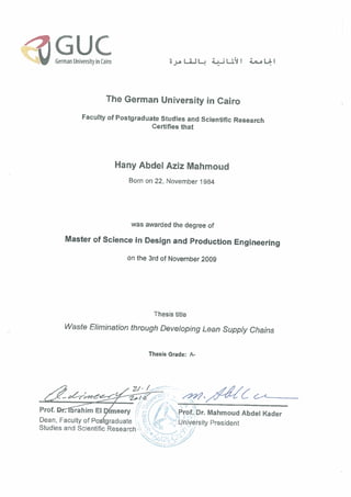 Masters of Science Certificate | PDF