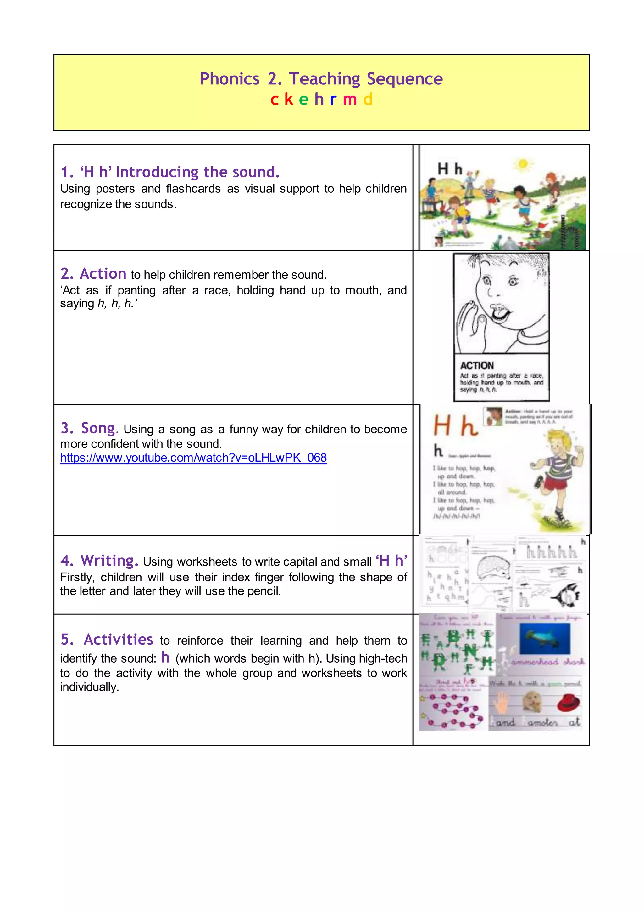Teaching sequence H h | DOCX