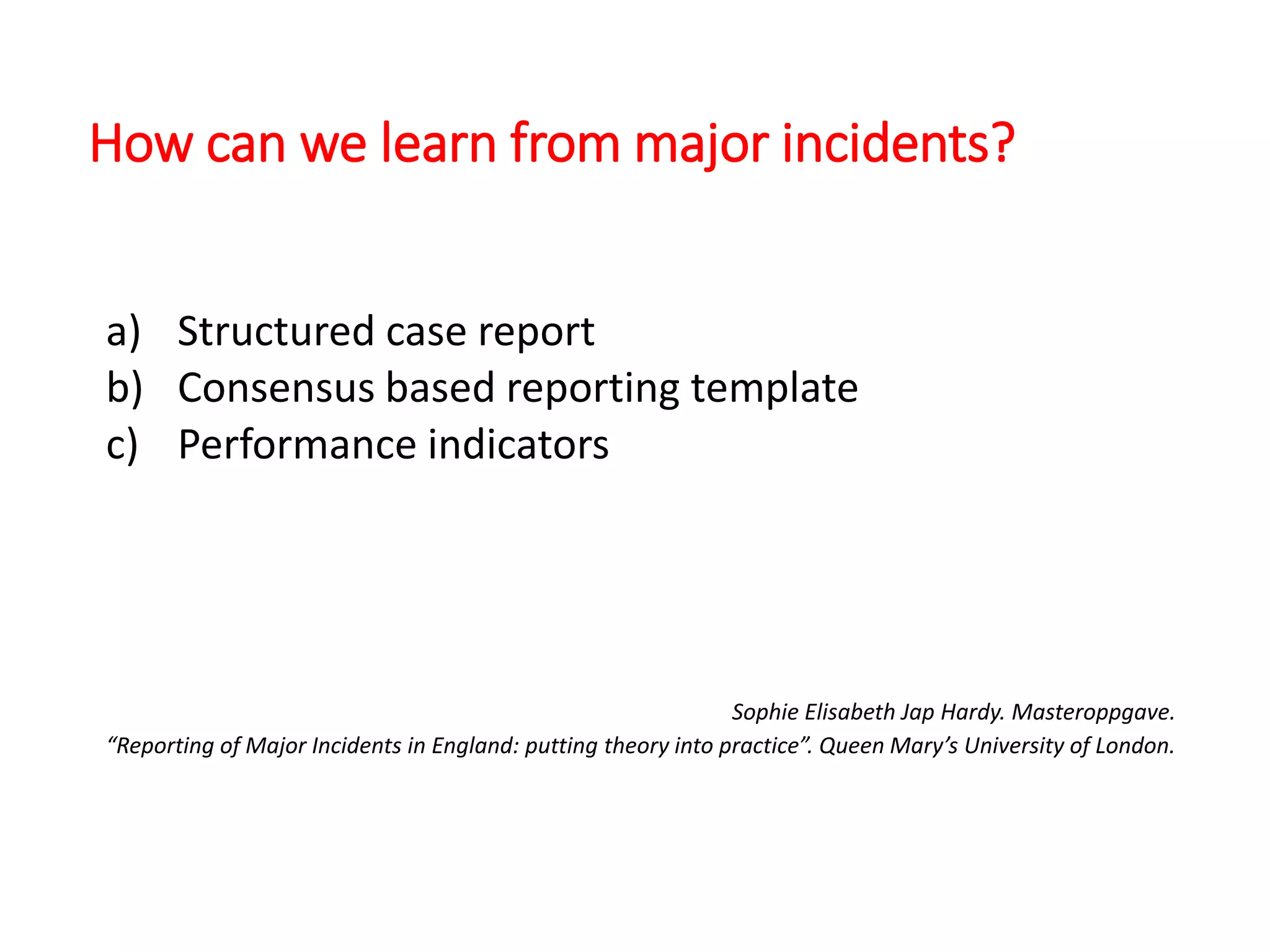 Major incidents - what can we learn from them? | PPTX