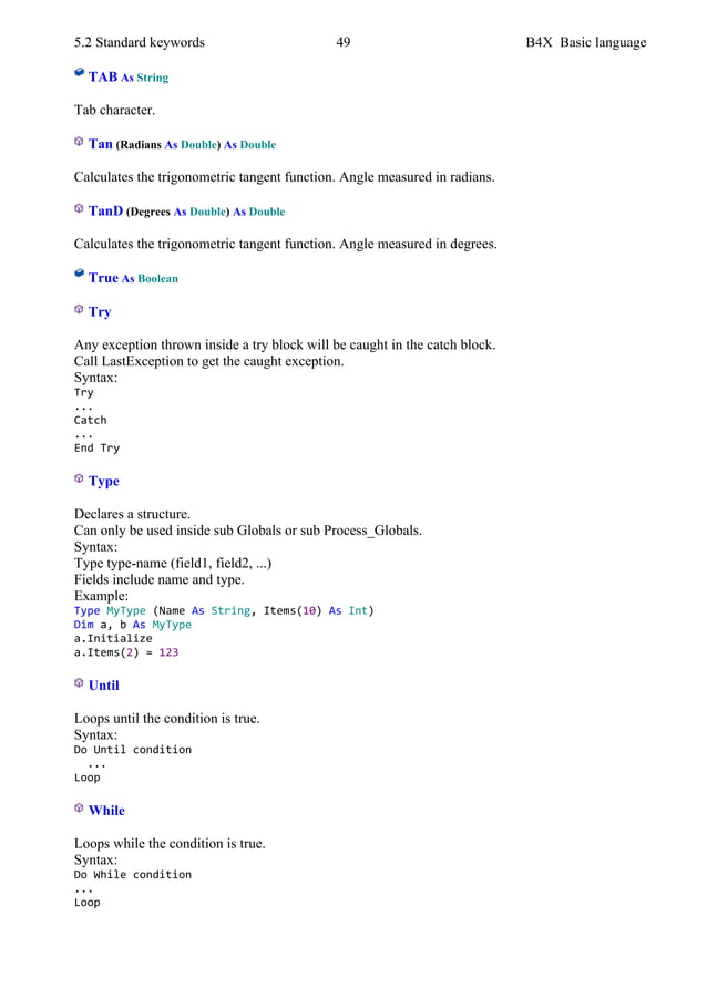 B4X Programming Language Guide v1.9 | PDF