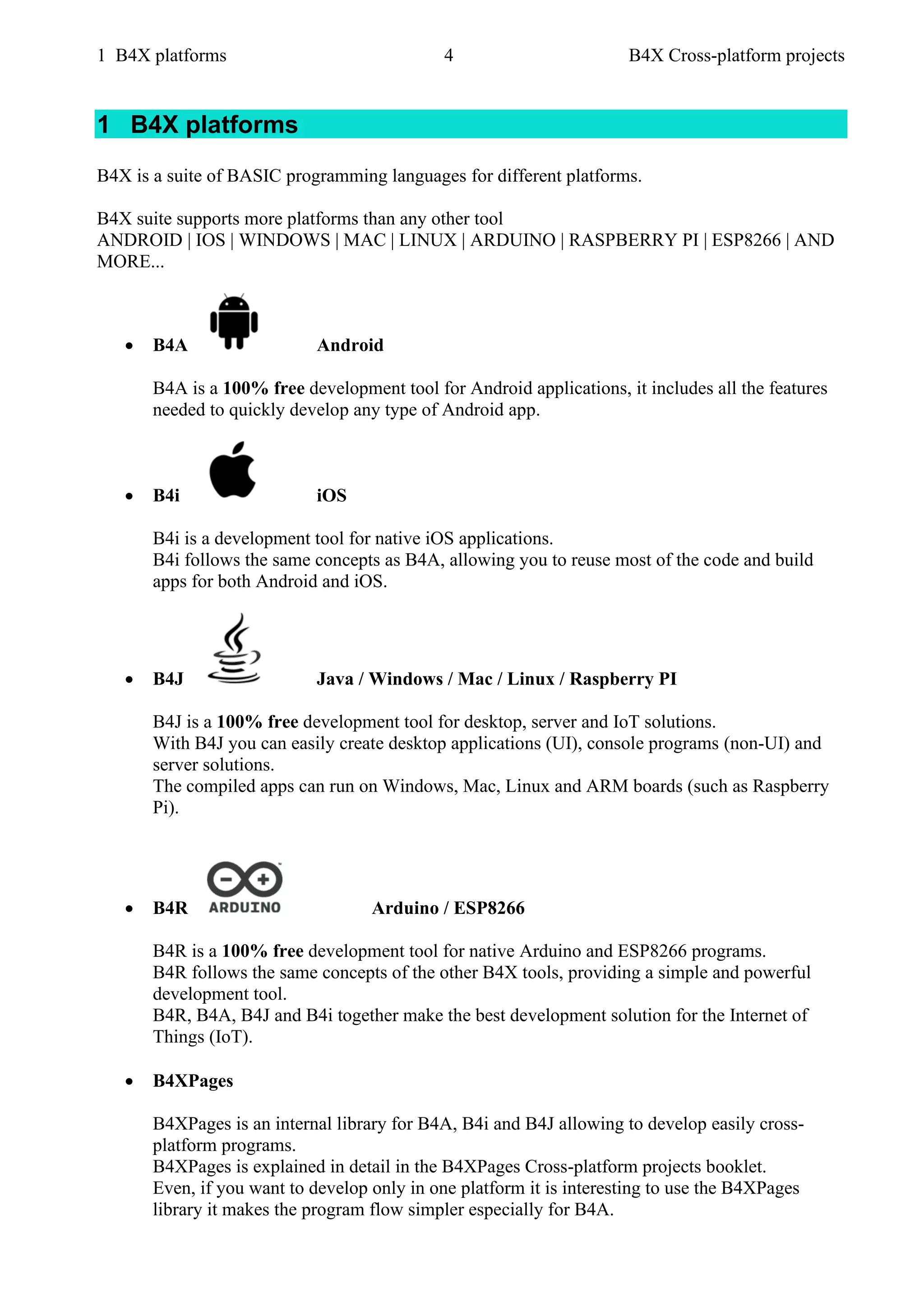 B4XPages - Cross platform development | PDF