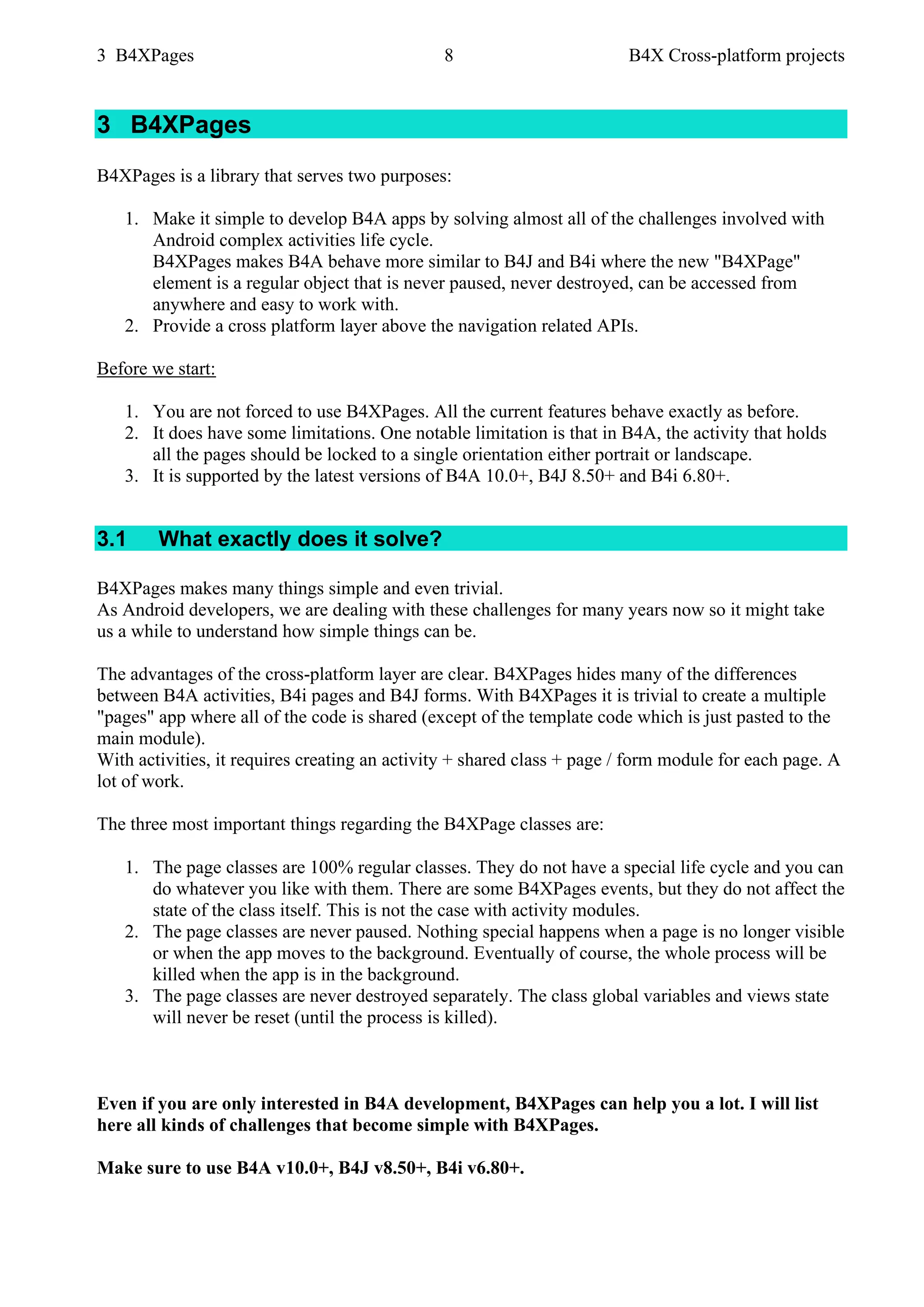 B4XPages - Cross platform development | PDF